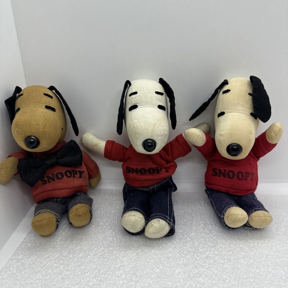 ideal | Toys | Lot Of 3 Vintage Ideal Snoopy 7 Rag Doll Plush 96 1968 ...
